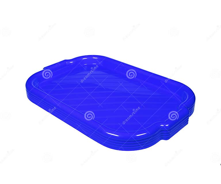 Stack of Plastic Trays for Food Isolated on White Background. Plastic ...