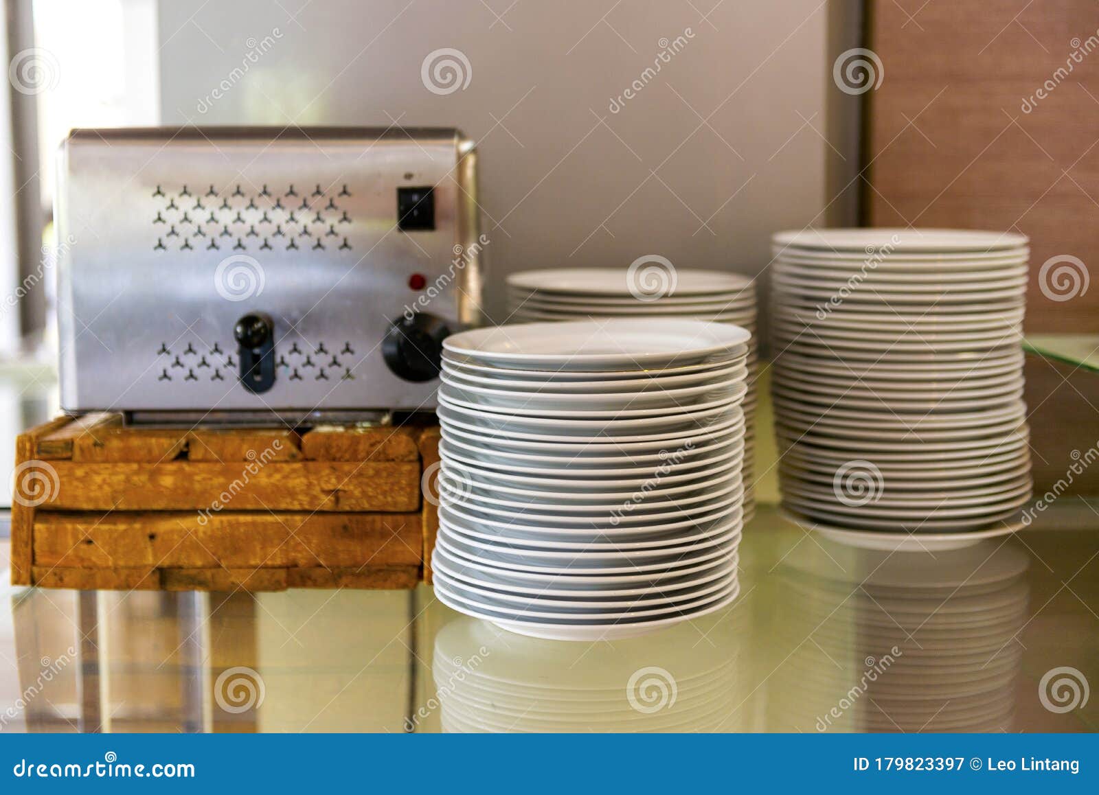 Stack of Plates for the Buffet Stock Image - Image of catering ...