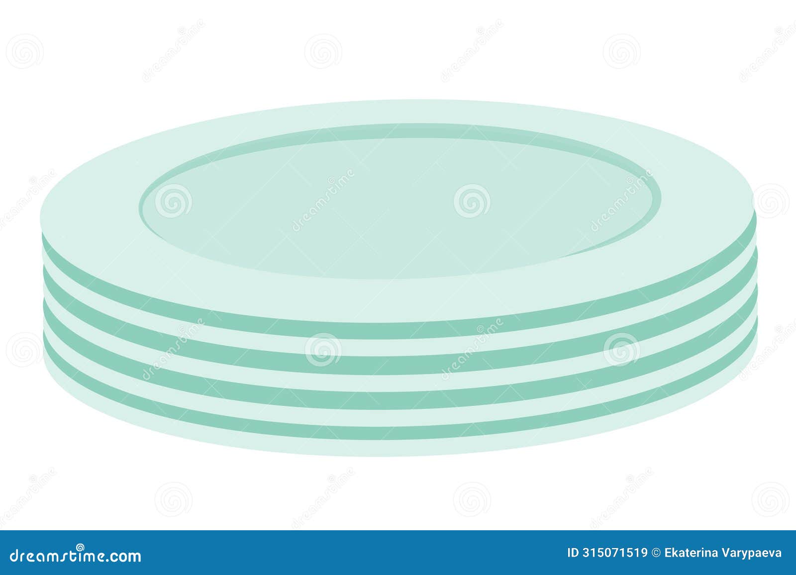 Stack of Plates Illustration. Flat Vector Element Isolated on White ...