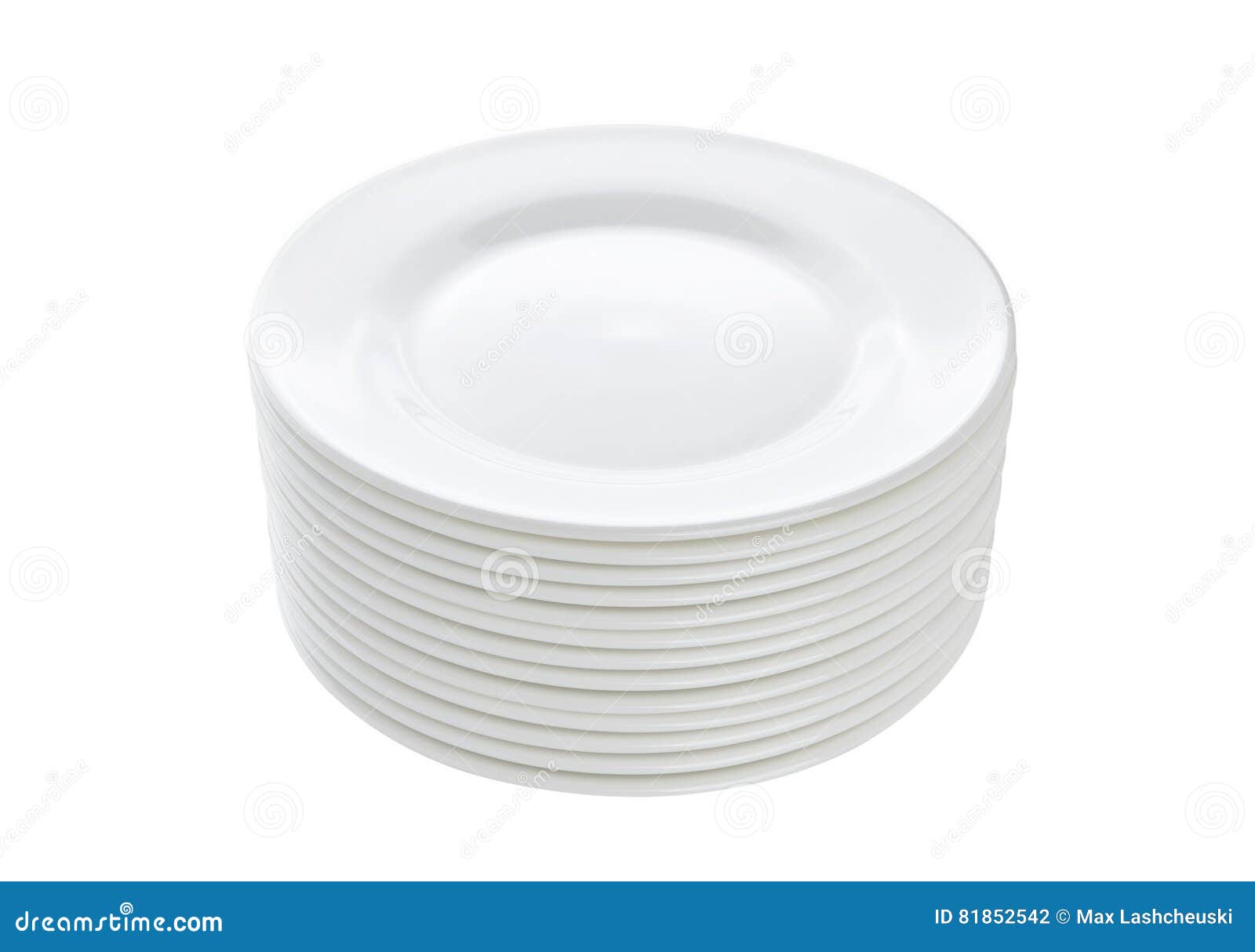 Stack of Plates Isolated on White Background Stock Photo - Image of ...