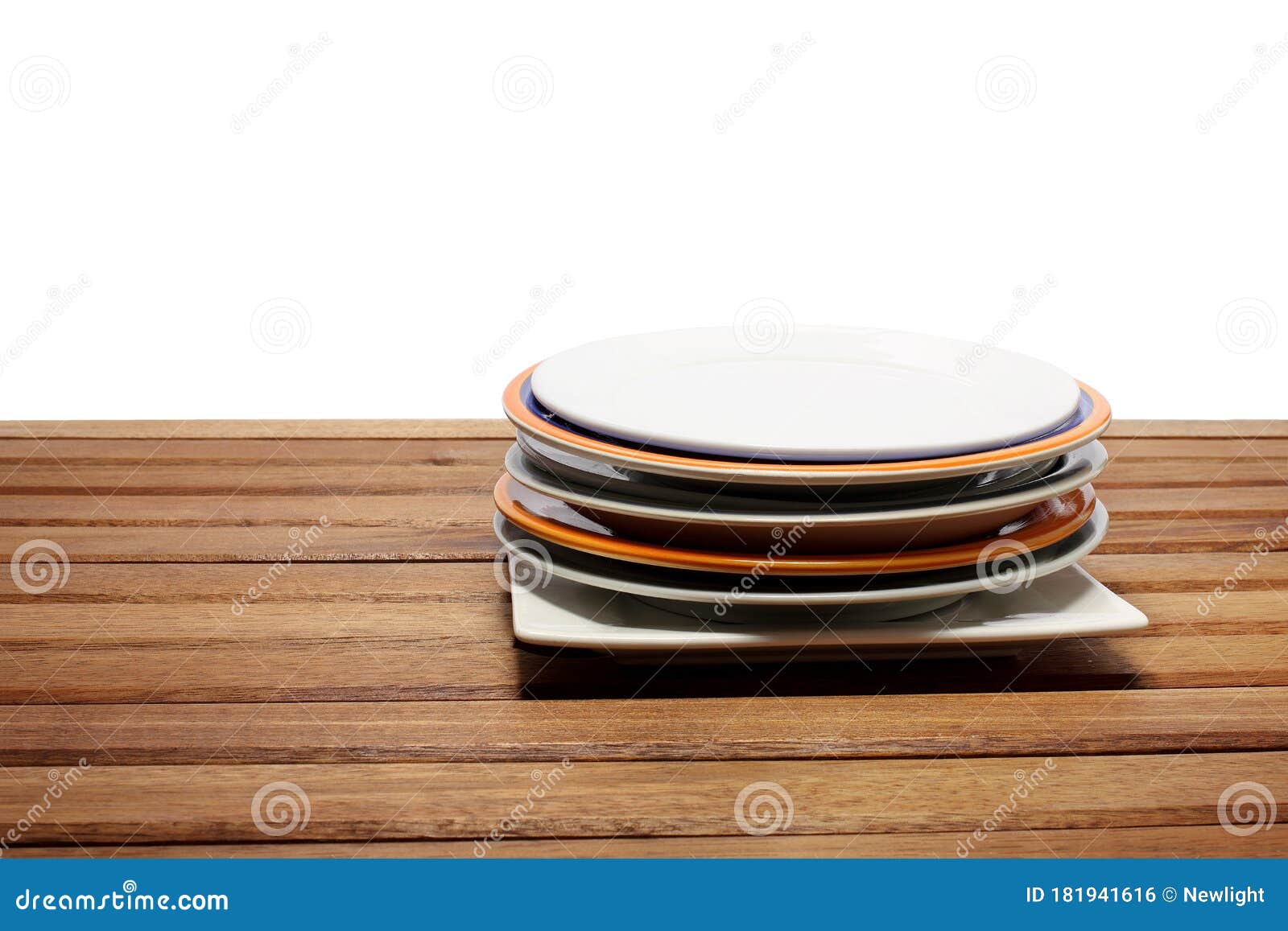 Stack of Plates stock photo. Image of pile, studio, wood - 181941616