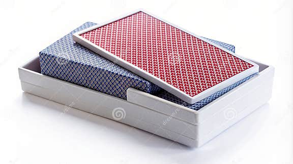 Stack of Playing Cards with Box Isolated on White AI-Created Content ...