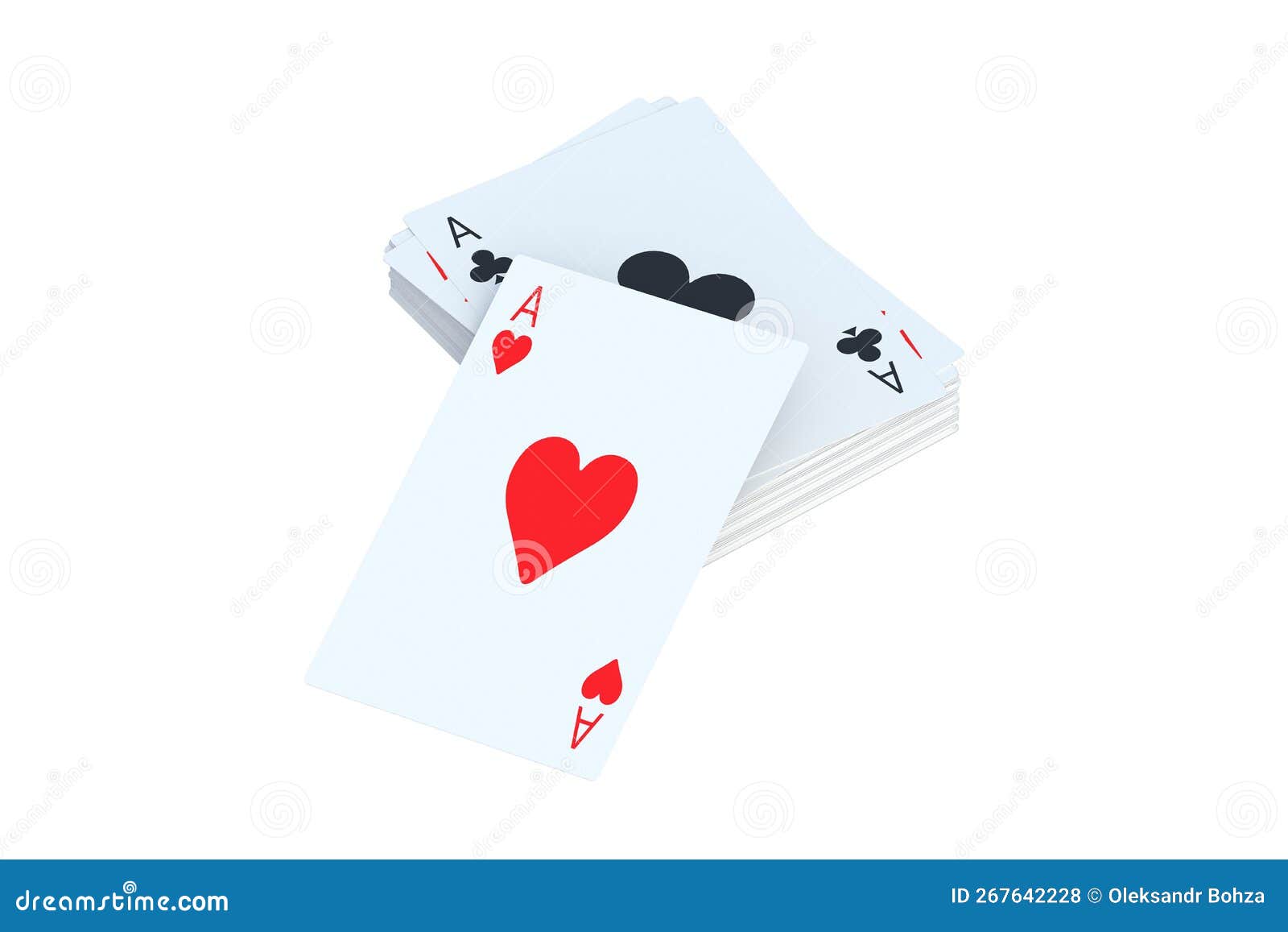 Stack Playing Cards Isolated on White Background Stock Illustration ...