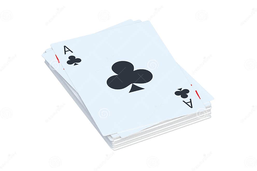 Stack of Playing Cards Isolated on White Background Stock Illustration ...