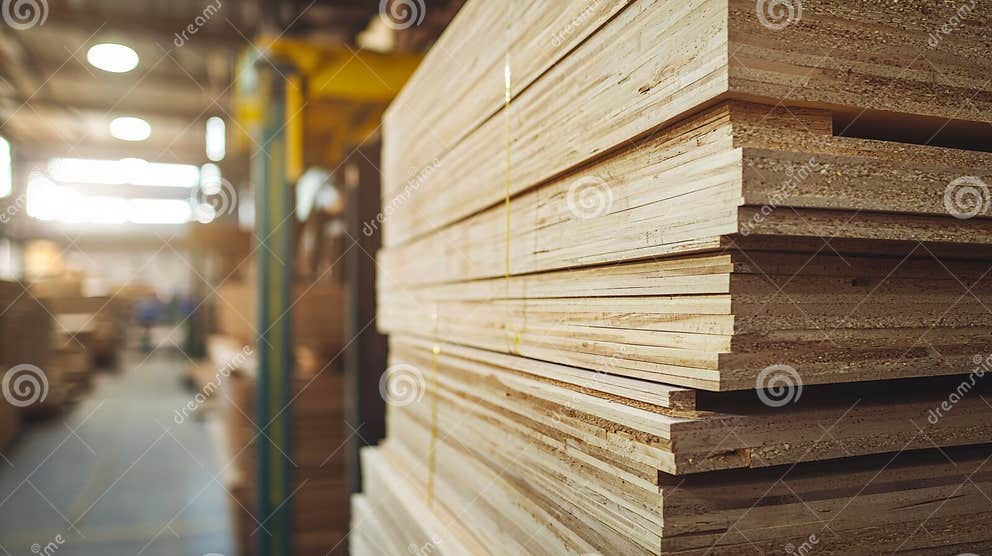 Stack of Plywood Sheets in a Warehouse. Stock Photo - Image of plywood ...