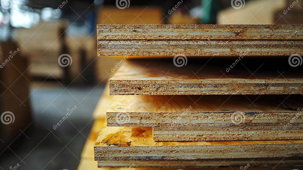 Stack of Plywood Sheets in a Warehouse. Stock Photo - Image of texture ...