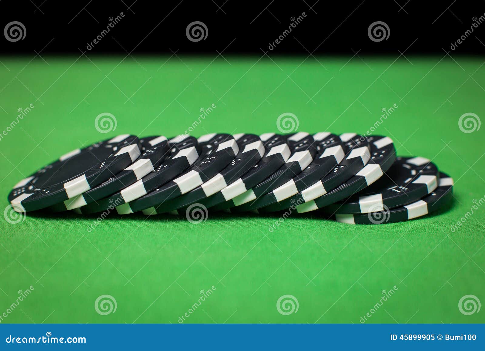Stack of Poker Chips on a Green Table Stock Image - Image of vegas ...