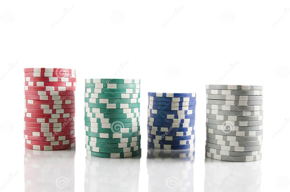 Stack of Poker Chips. Over White Isolated Stock Photo - Image of aces ...