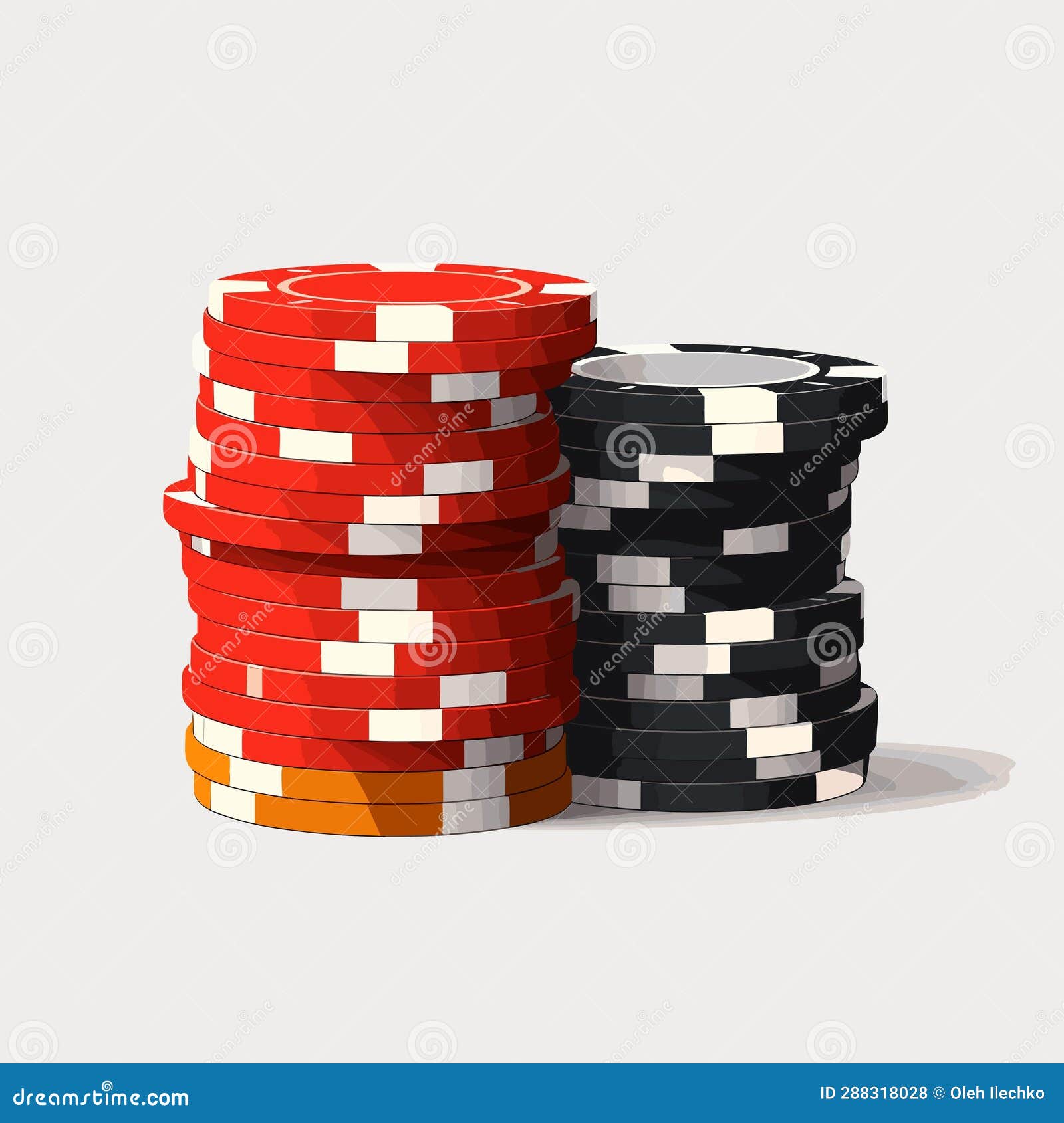 A Stack of Poker Chips Vector Flat Minimalistic Isolated Illustration ...