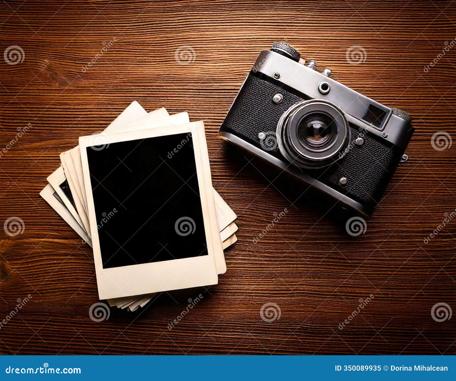 A stack of Polaroid photos stock illustration. Illustration of ...