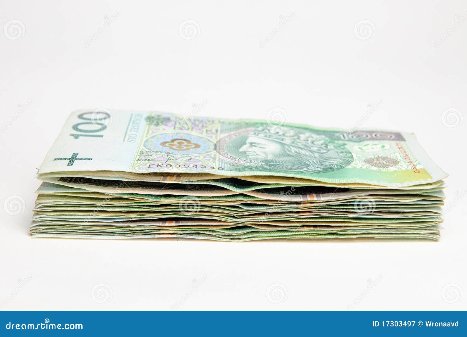 Stack of Polish 100 Pln Banknotes Isolated Stock Image - Image of cash ...