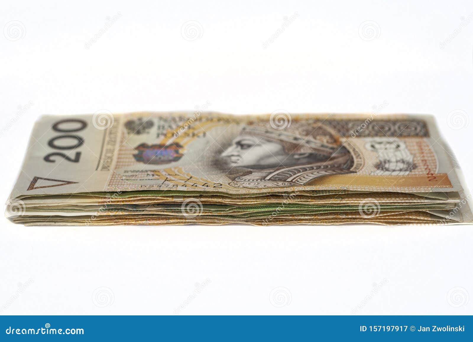 Stack of polish bank notes stock image. Image of money - 157197917