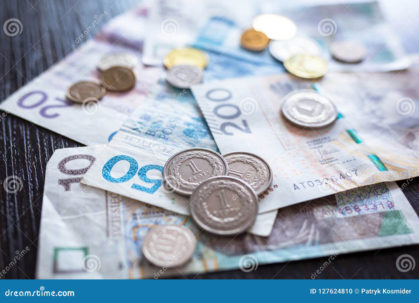 Stack of polish zloty stock photo. Image of exchange - 127624810