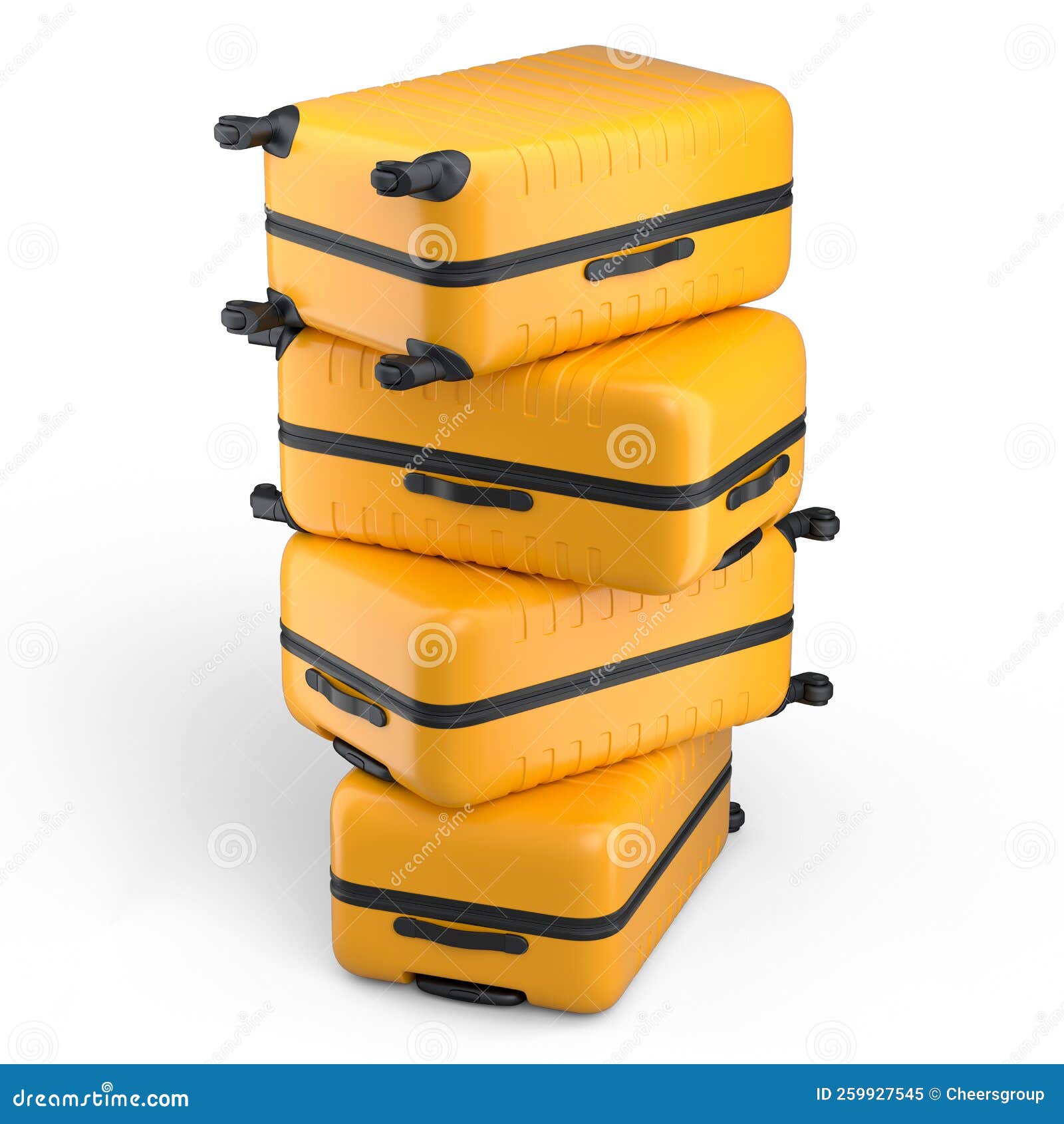 Stack of Polycarbonate Suitcases Isolated on White Background Stock ...