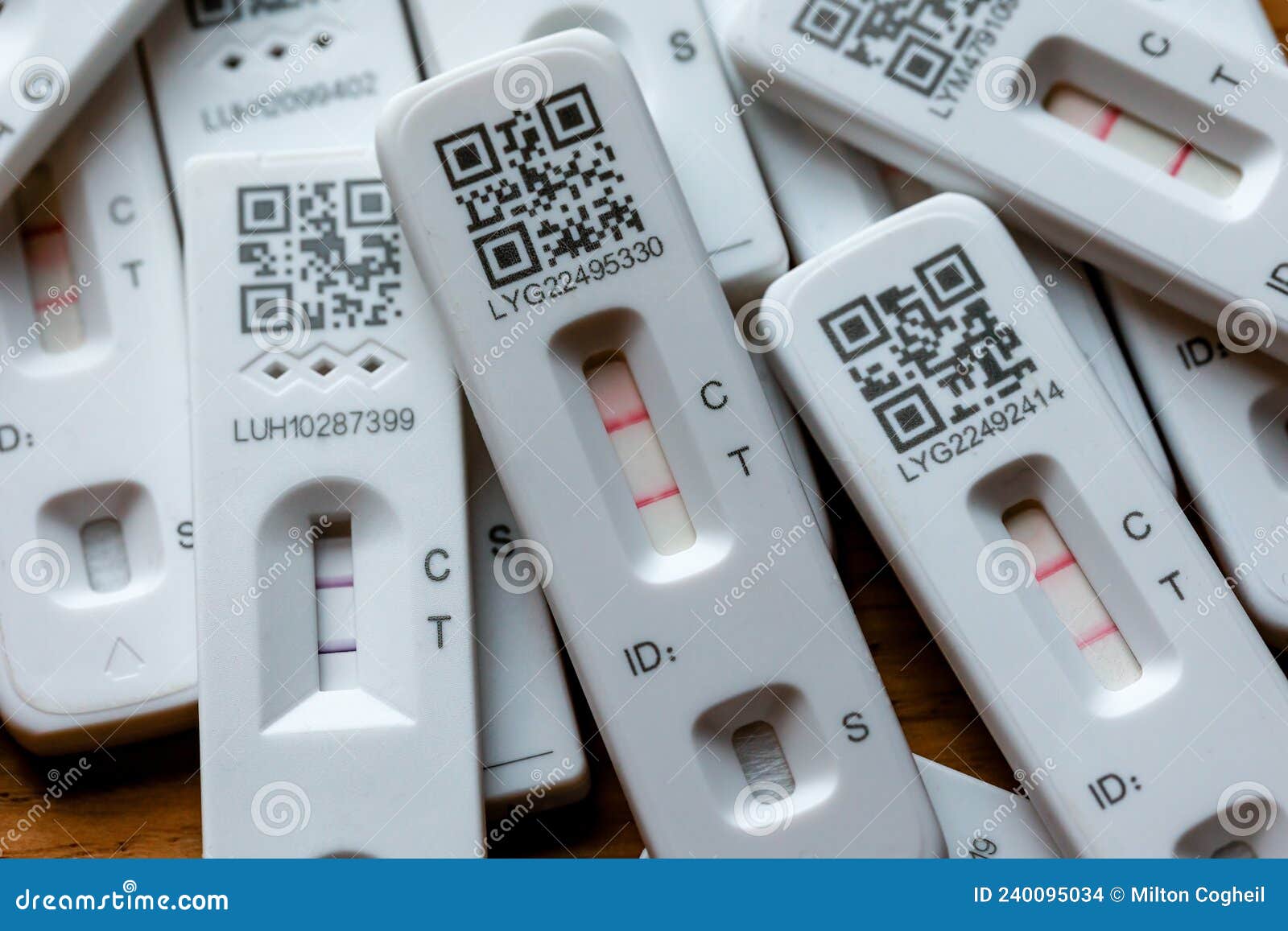 Stack of Positive Covid-19 Lateral Flow Tests Editorial Stock Image ...
