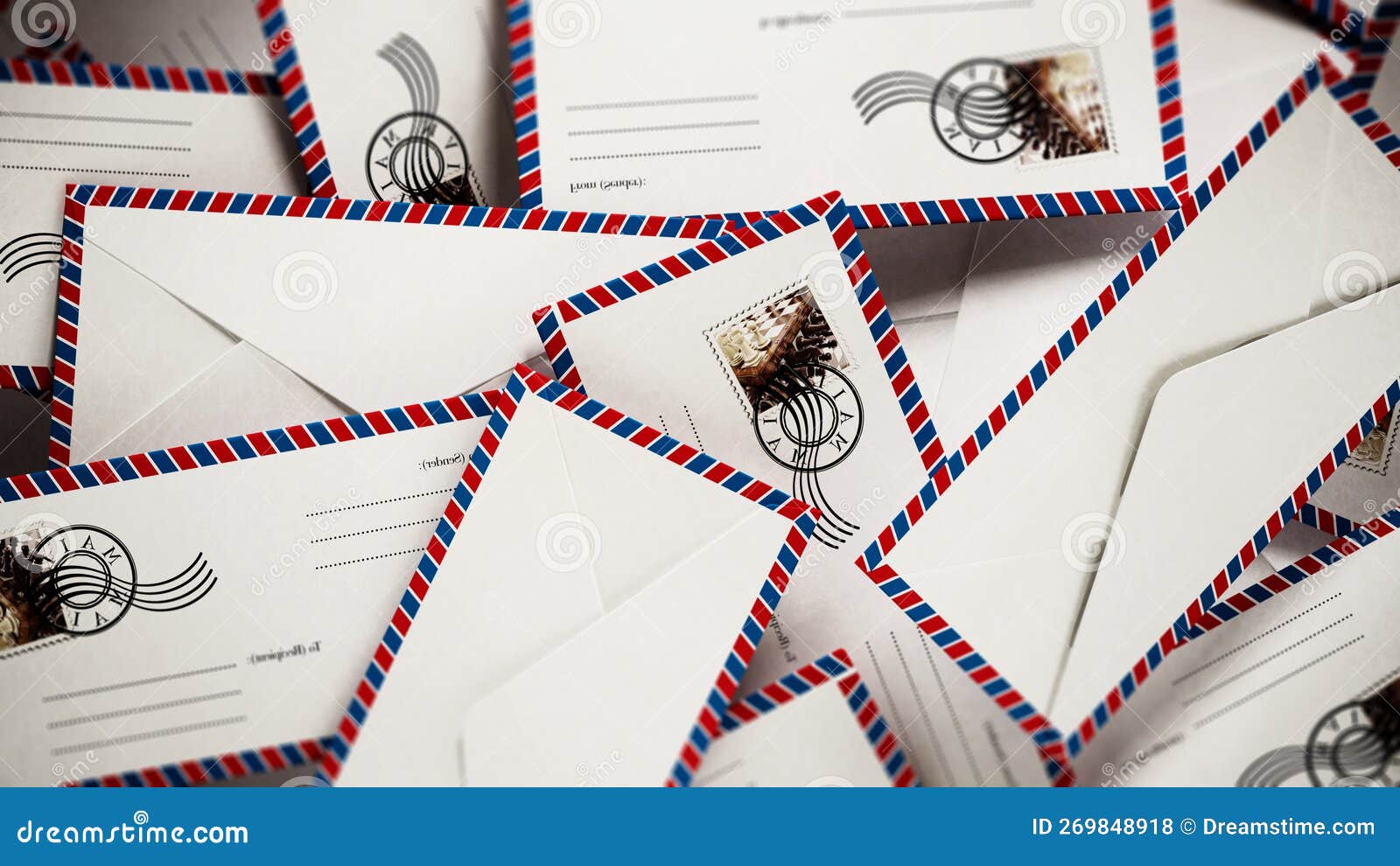 Stack Of Envelopes Isolated On White Background Stock Photography ...
