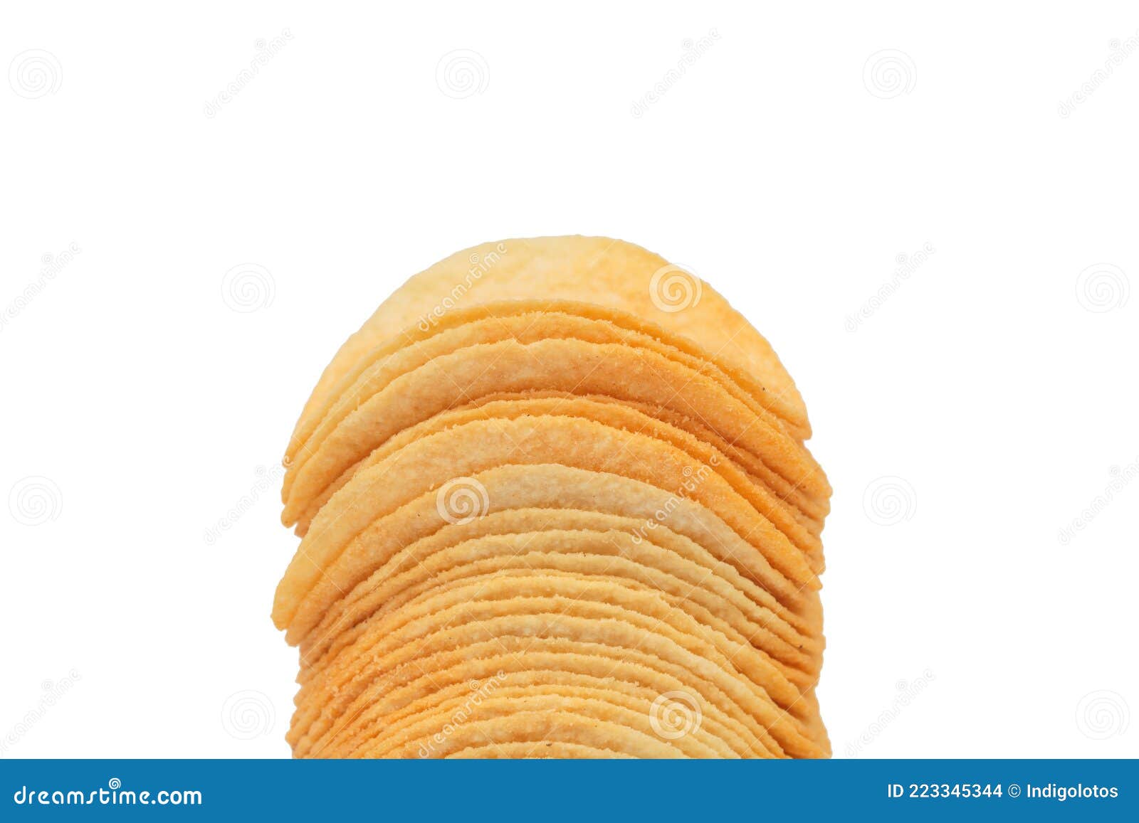 A stack of potato chips stock photo. Image of diet, background - 223345344