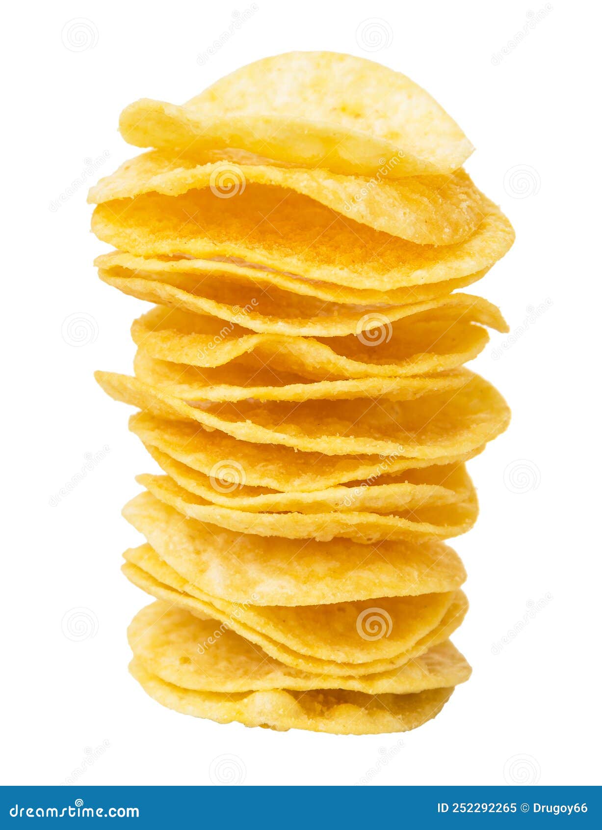 Stack of Potato Chips Isolated on White Stock Image - Image of vertical ...
