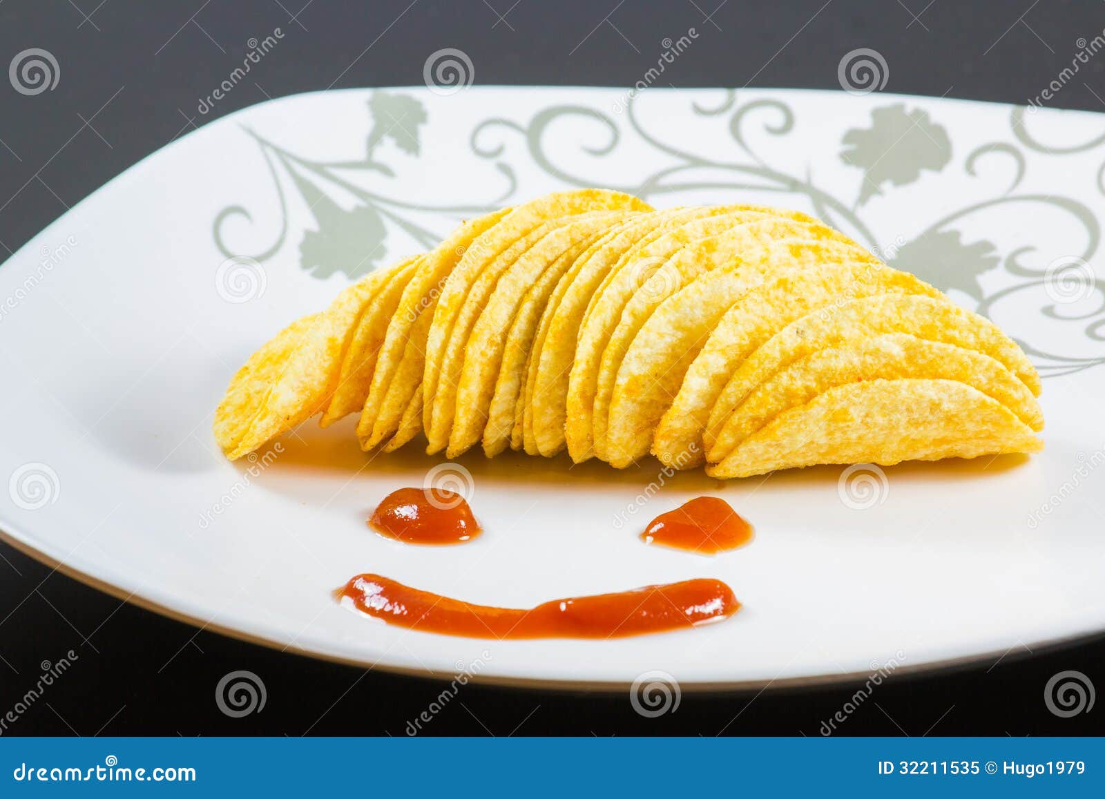 Stack of potato chips stock image. Image of saturated - 32211535