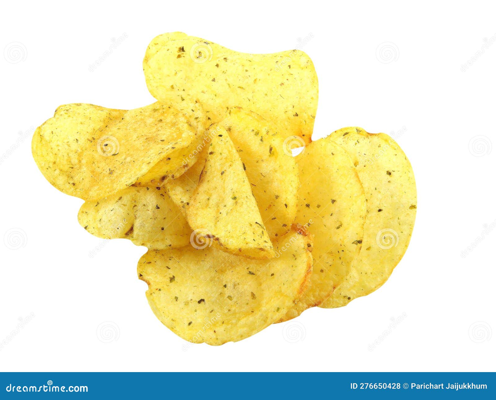 Stack of Potato Crisps Isolated on White Background Stock Photo - Image ...