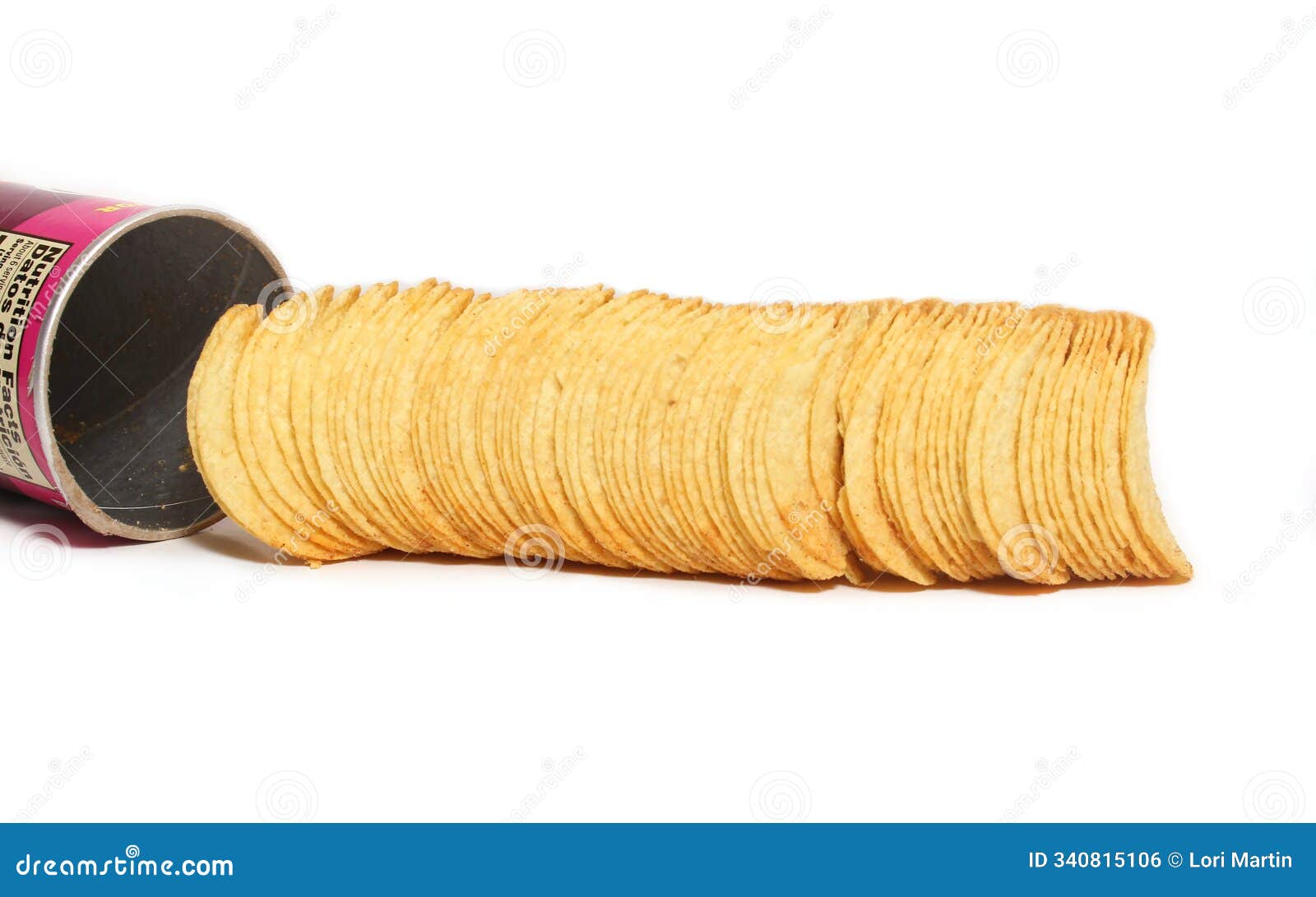 Stack of Potato Crisps Isolated on White Background Stock Photo - Image ...