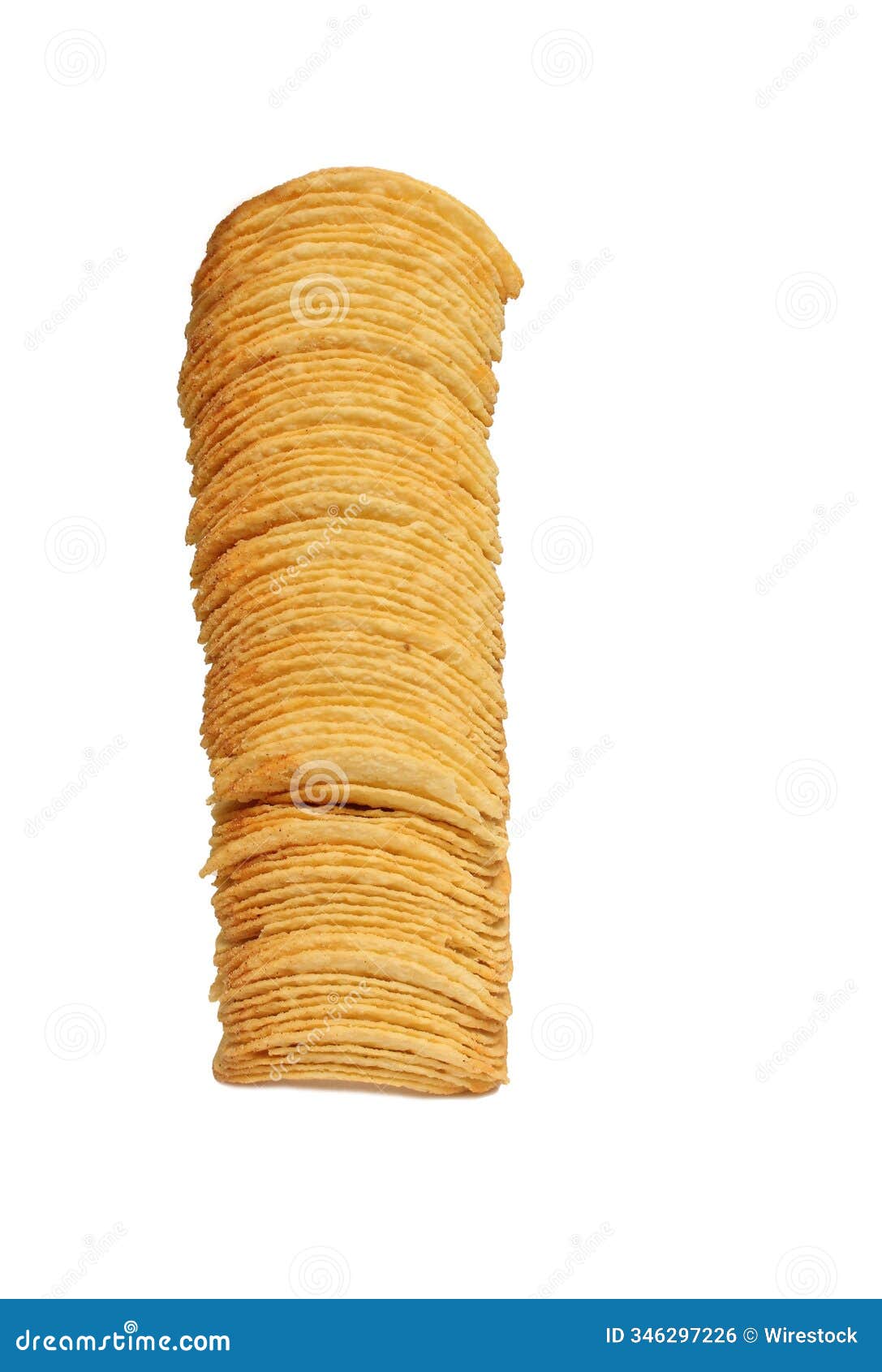 Stack of Potato Crisps Isolated on White Background Stock Photo - Image ...