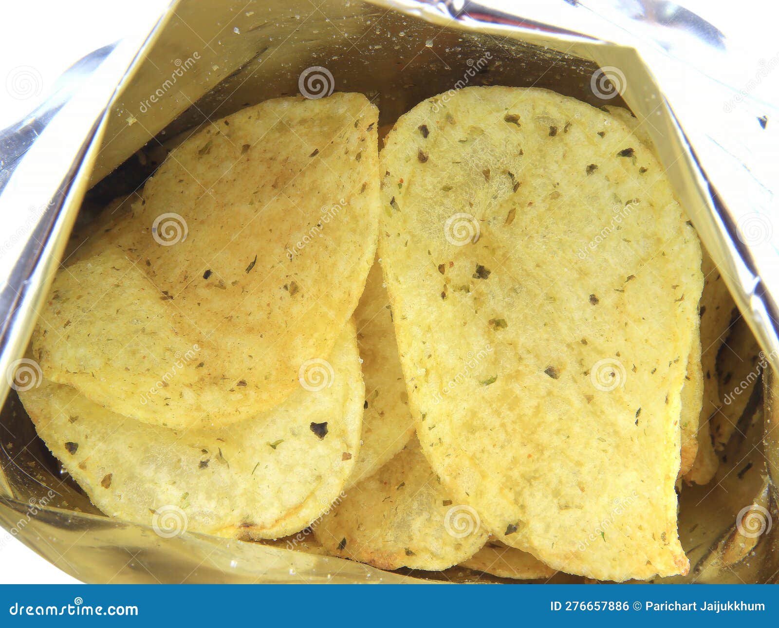Stack of Potato Crisps Isolated on White Background.it is in the ...