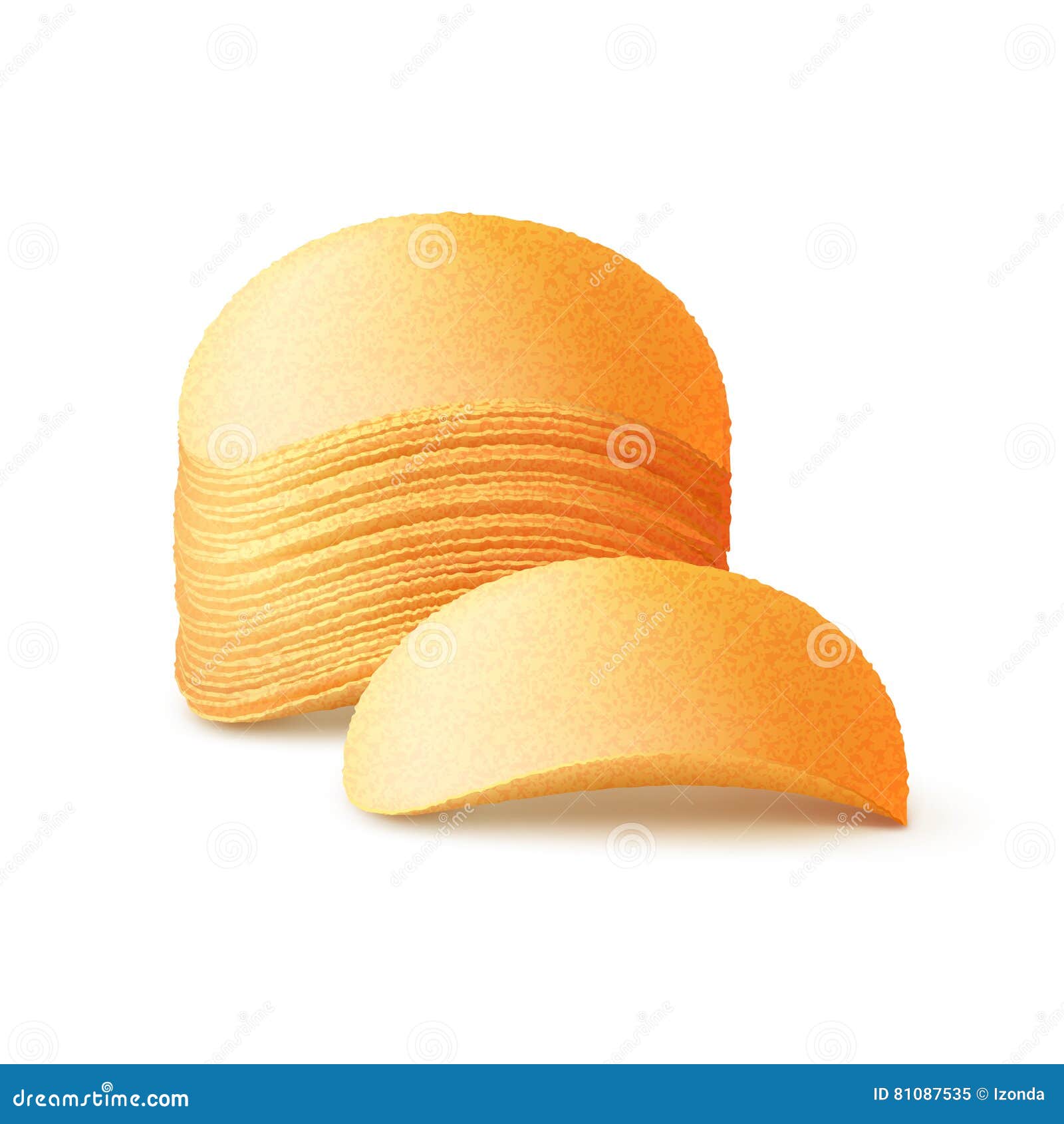 Stack Of Potato Crispy Chips On Background Cartoon Vector ...