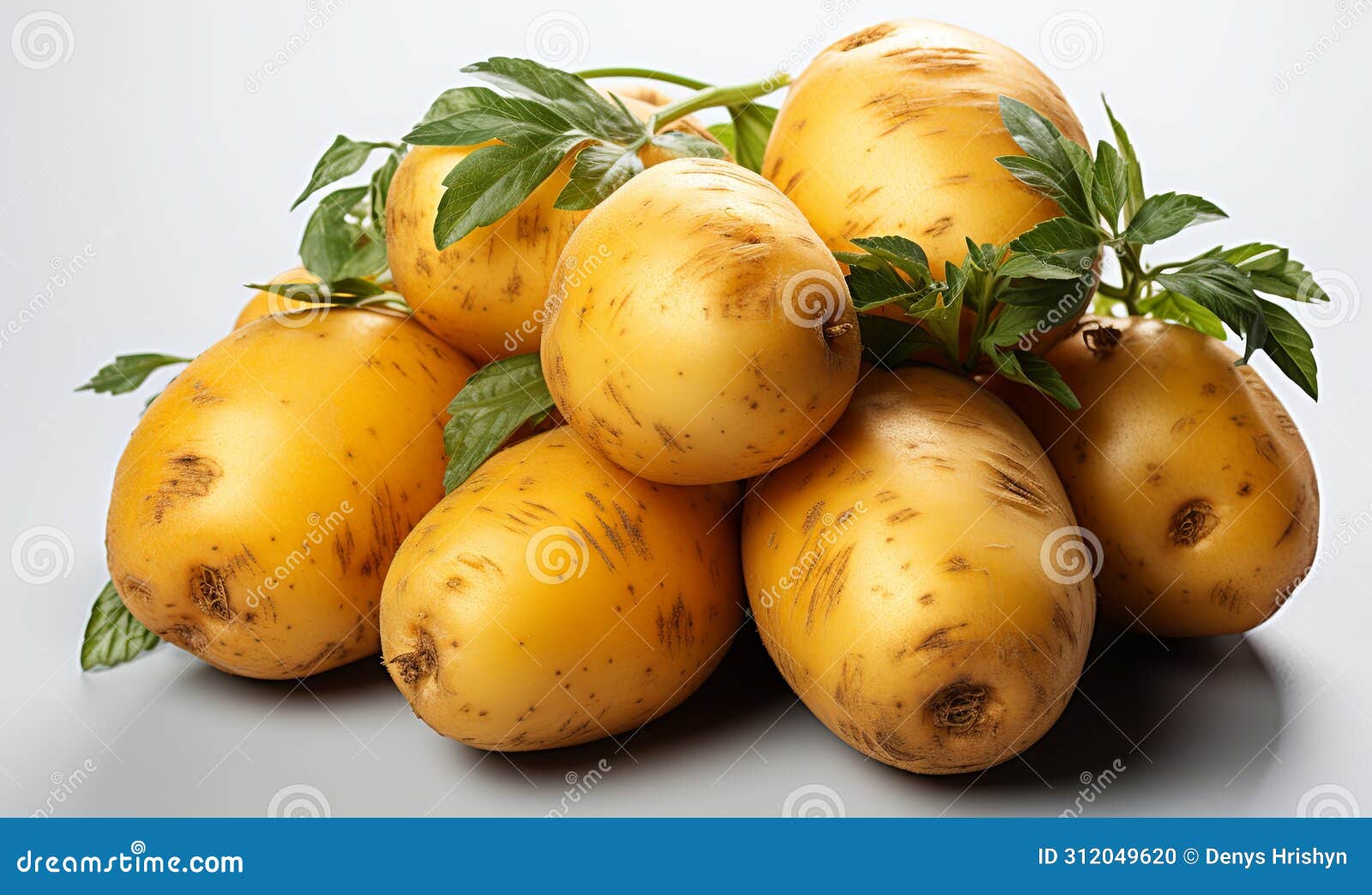 Stack of Potatoes on Table stock photo. Image of round - 312049620