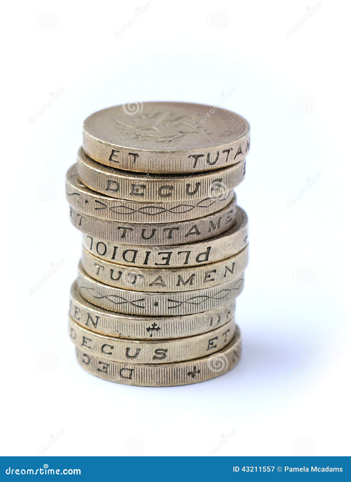 Stack of Pound Coins stock image. Image of spending, isolated - 43211557