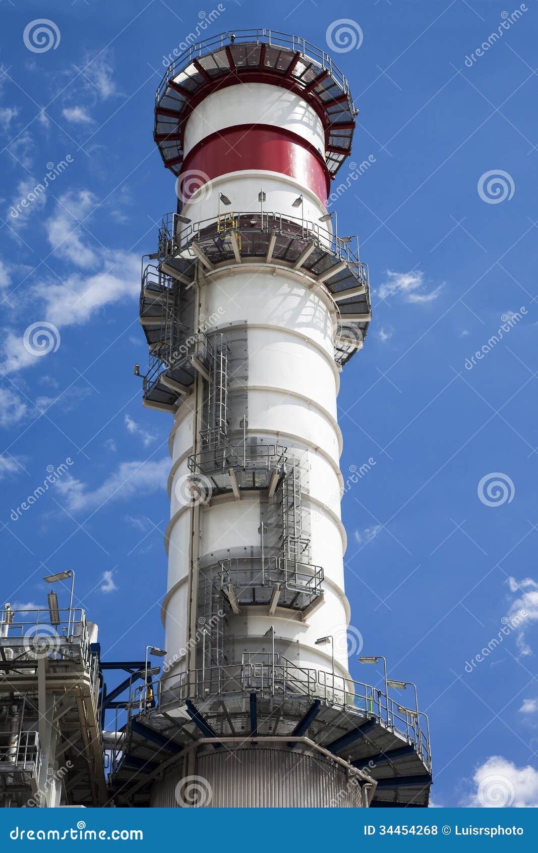 Stack of a power plant stock photo. Image of pollution - 34454268