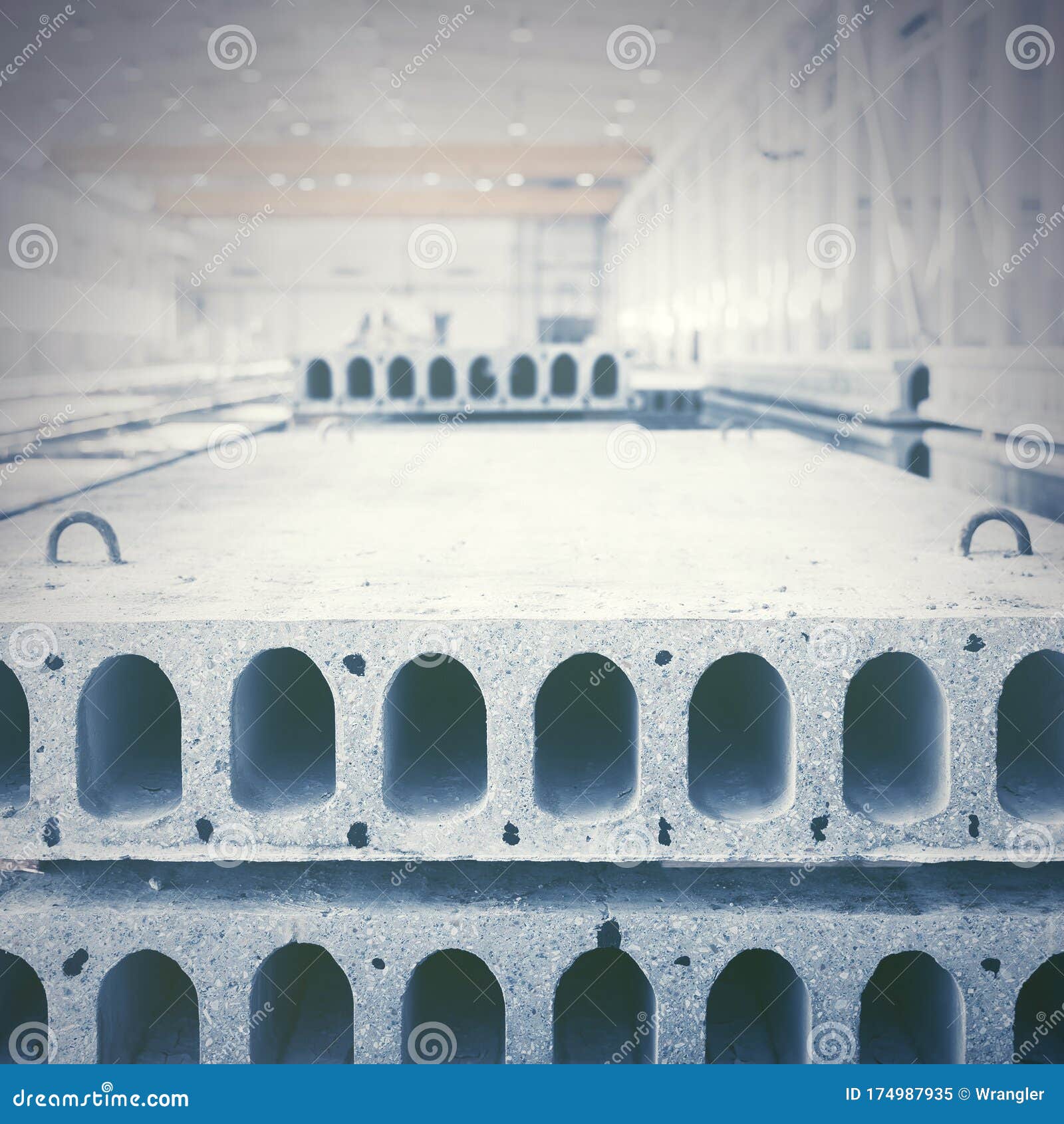 Stack of Precast Reinforced Concrete Slabs in Factory Workshop Stock ...