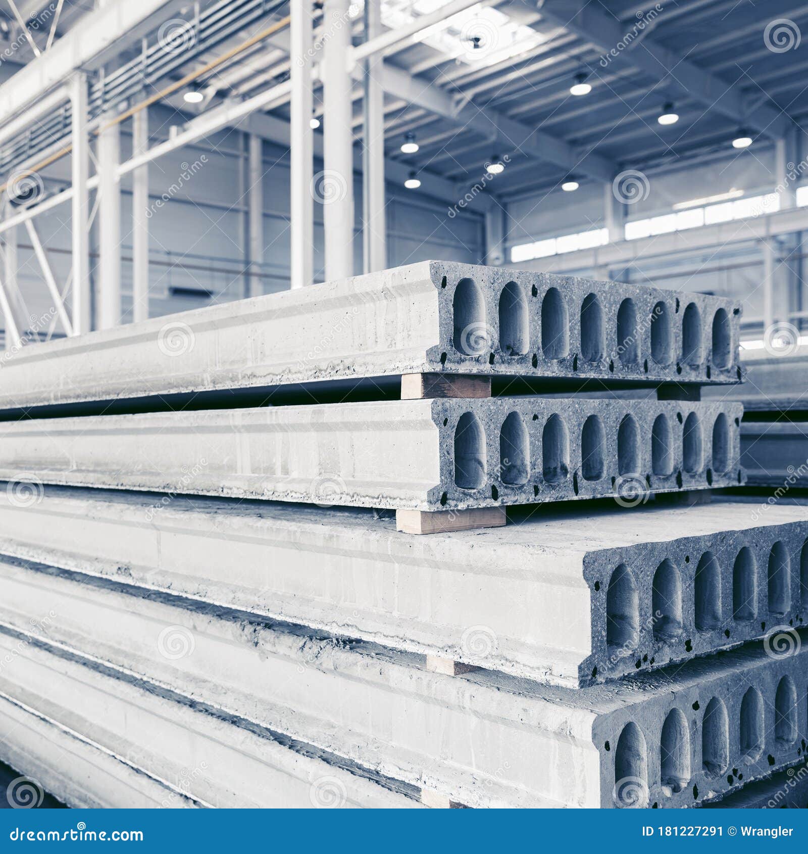 Stack of Precast Reinforced Concrete Slabs in Factory Workshop Stock ...