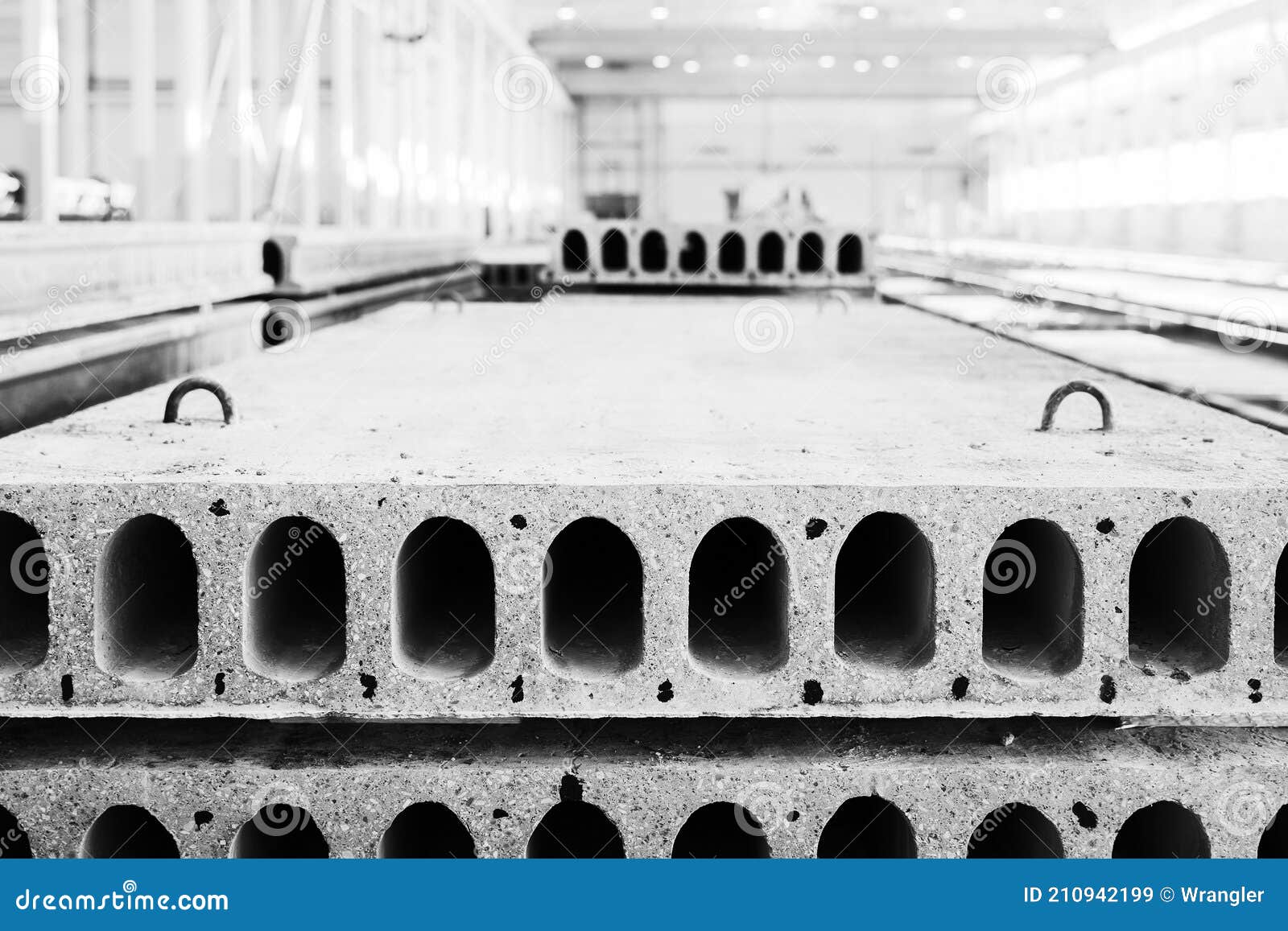 Stack Of Precast Reinforced Concrete Slabs In Factory Workshop Stock ...