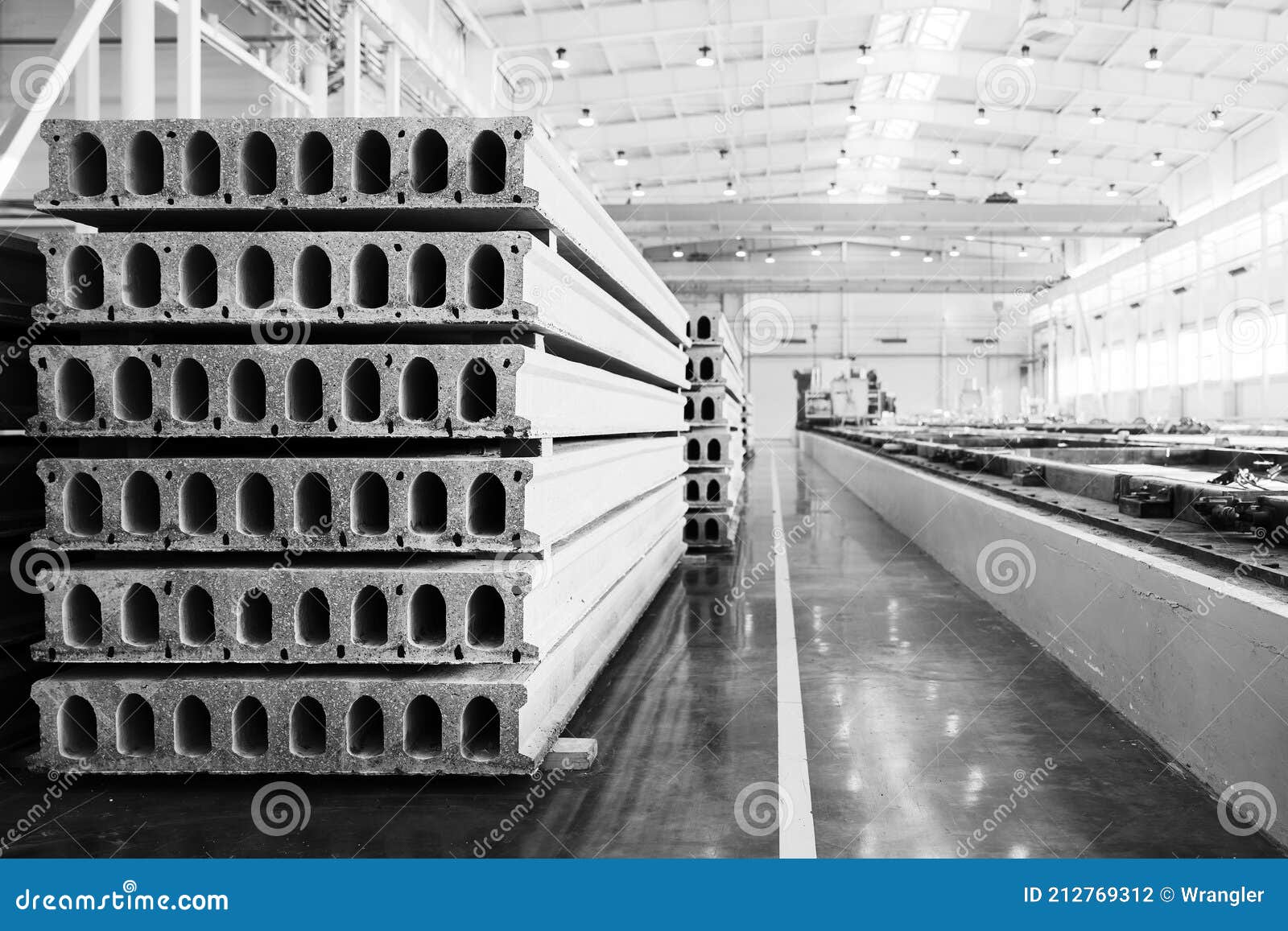 Stack Of Precast Reinforced Concrete Slabs In Factory Workshop Royalty ...