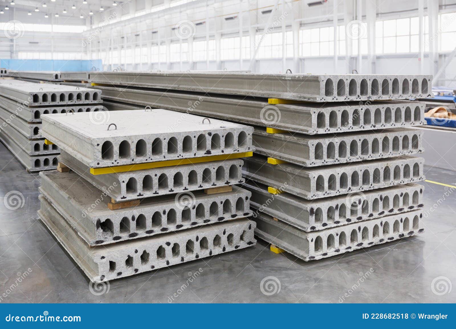 Stack of Precast Reinforced Concrete Slabs in Factory Workshop Stock ...
