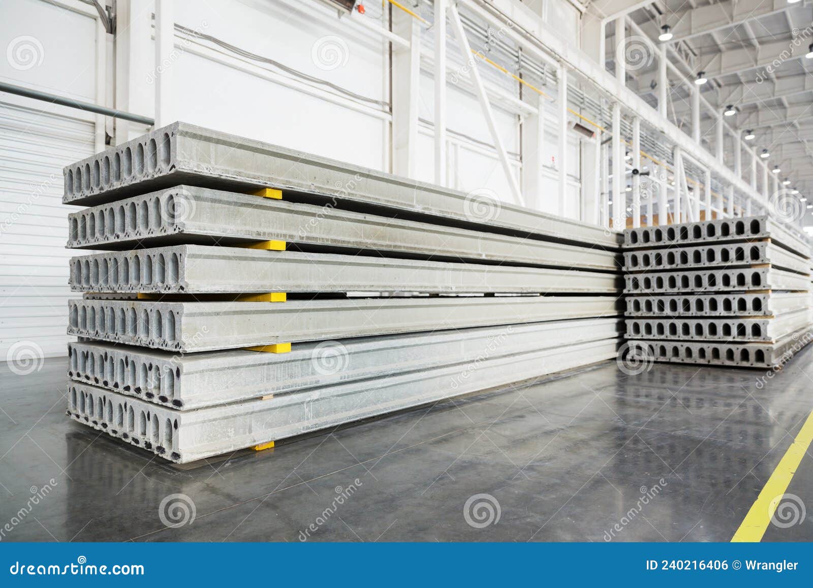 Stack of Precast Reinforced Concrete Slabs in Factory Workshop Stock ...