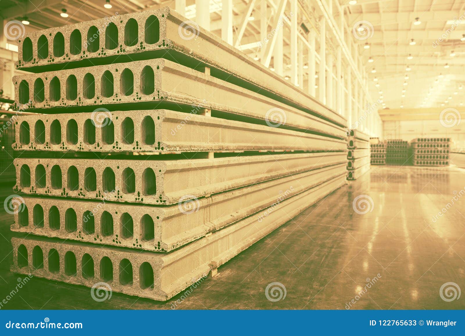Stack of Precast Reinforced Concrete Slabs in Factory Workshop Stock ...