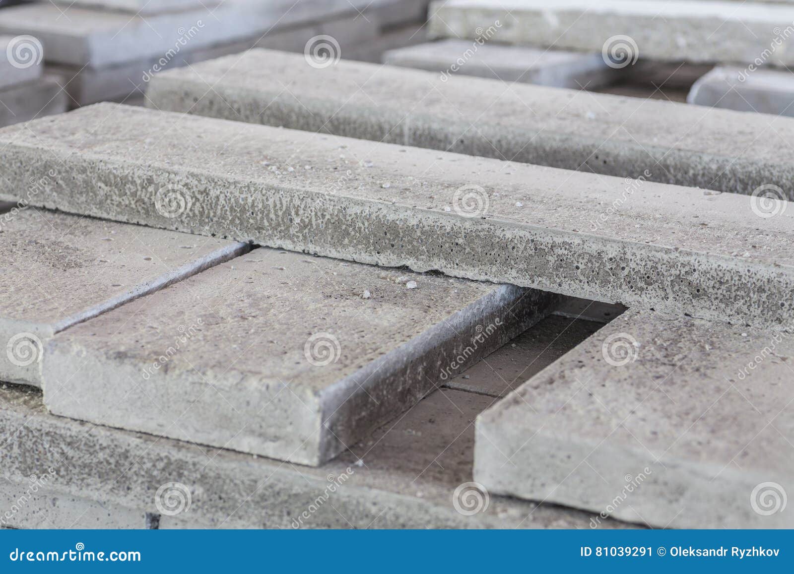 Stack of Precast Reinforced Concrete Slabs in a House-building Factory ...