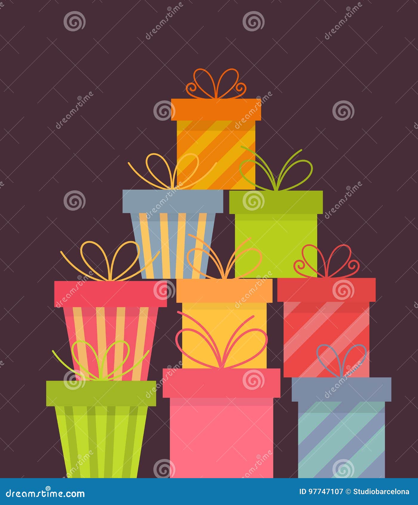 Stack of presents stock vector. Illustration of stack - 97747107