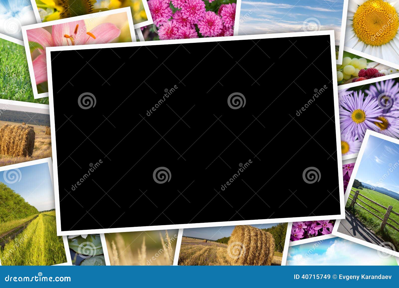 Stack of Printed Pictures Collage Stock Image - Image of colorful ...
