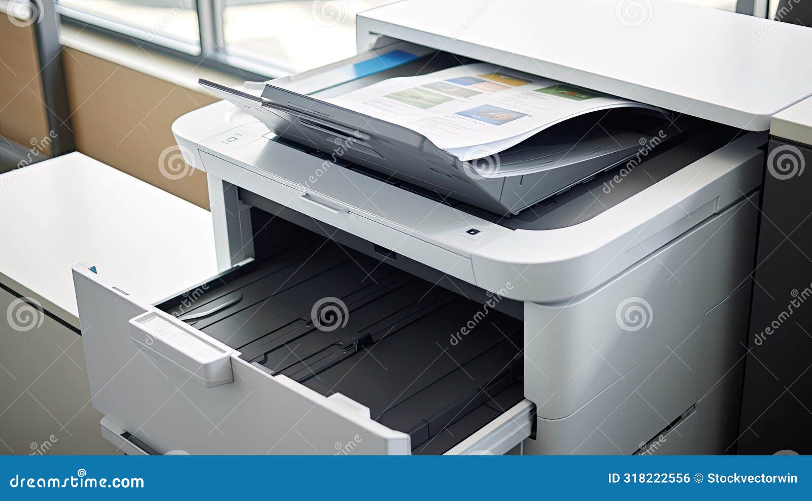 Stack Printer Office Equipment Stock Illustration - Illustration of ...