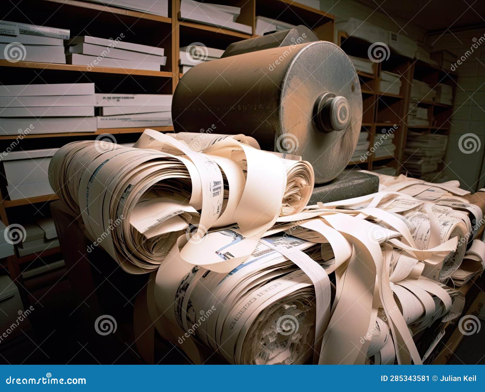 Stack of Printer Paper Next To Office Printer Stock Illustration ...