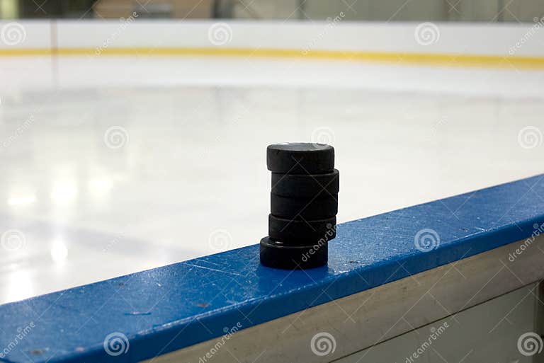 Stack of pucks stock image. Image of equipment, game, team - 50535