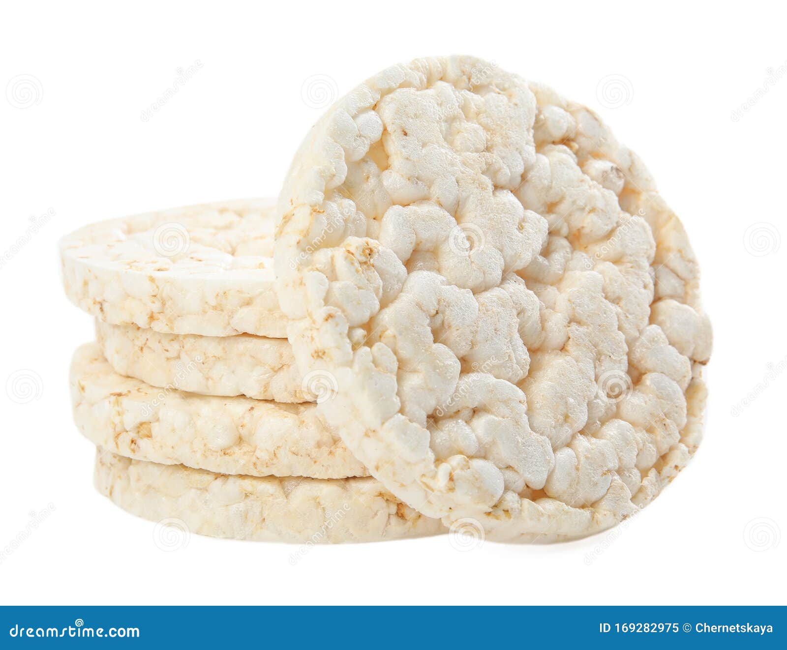 Stack Of Puffed Whole Grain Crispbread. Rice Cake Puffed Rice Texture ...