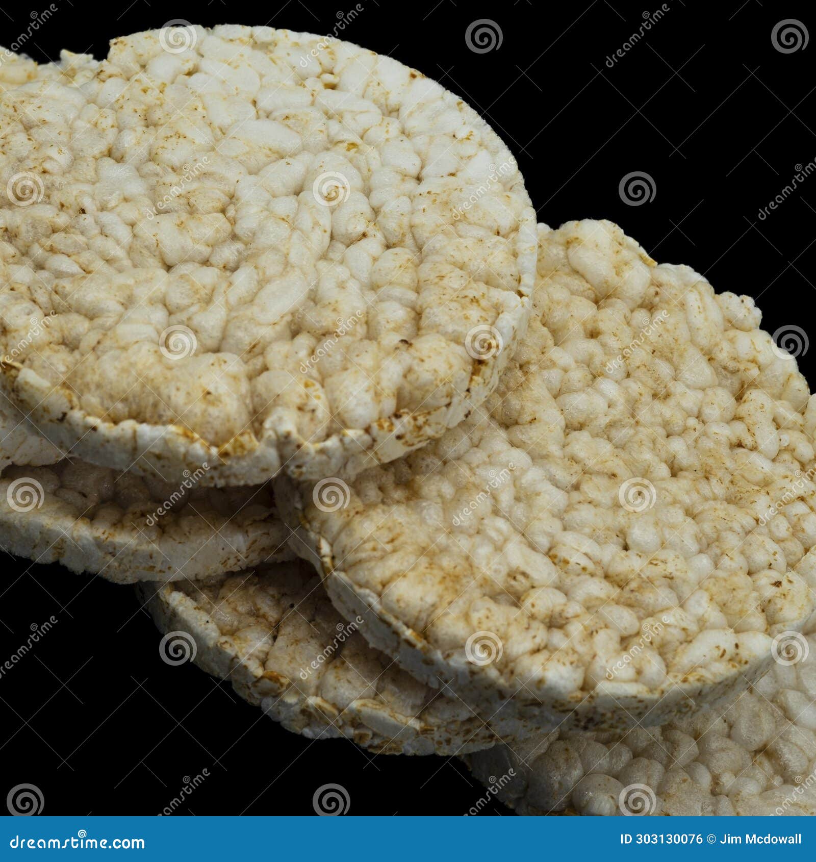 A Stack of Puffed Rice Cakes Laid Length Ways Diagonaly Stock Photo ...