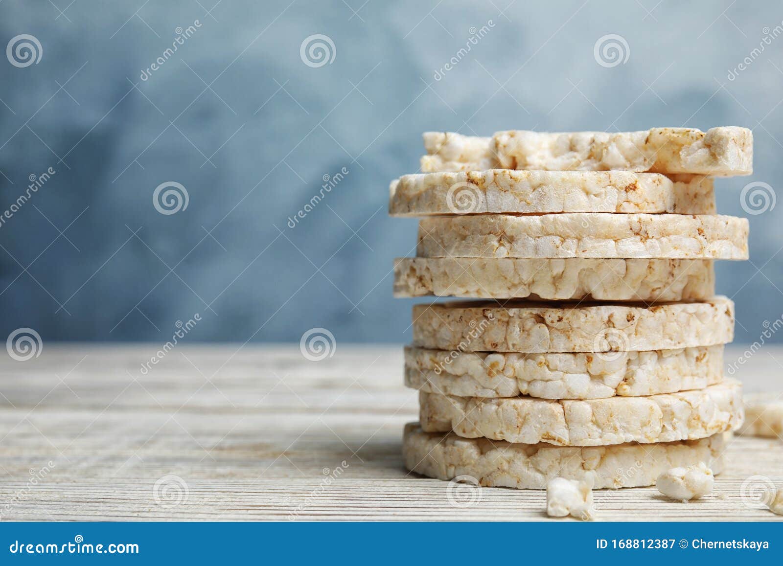 Stack Of Puffed Whole Grain Crispbread. Rice Cake Puffed Rice Texture ...