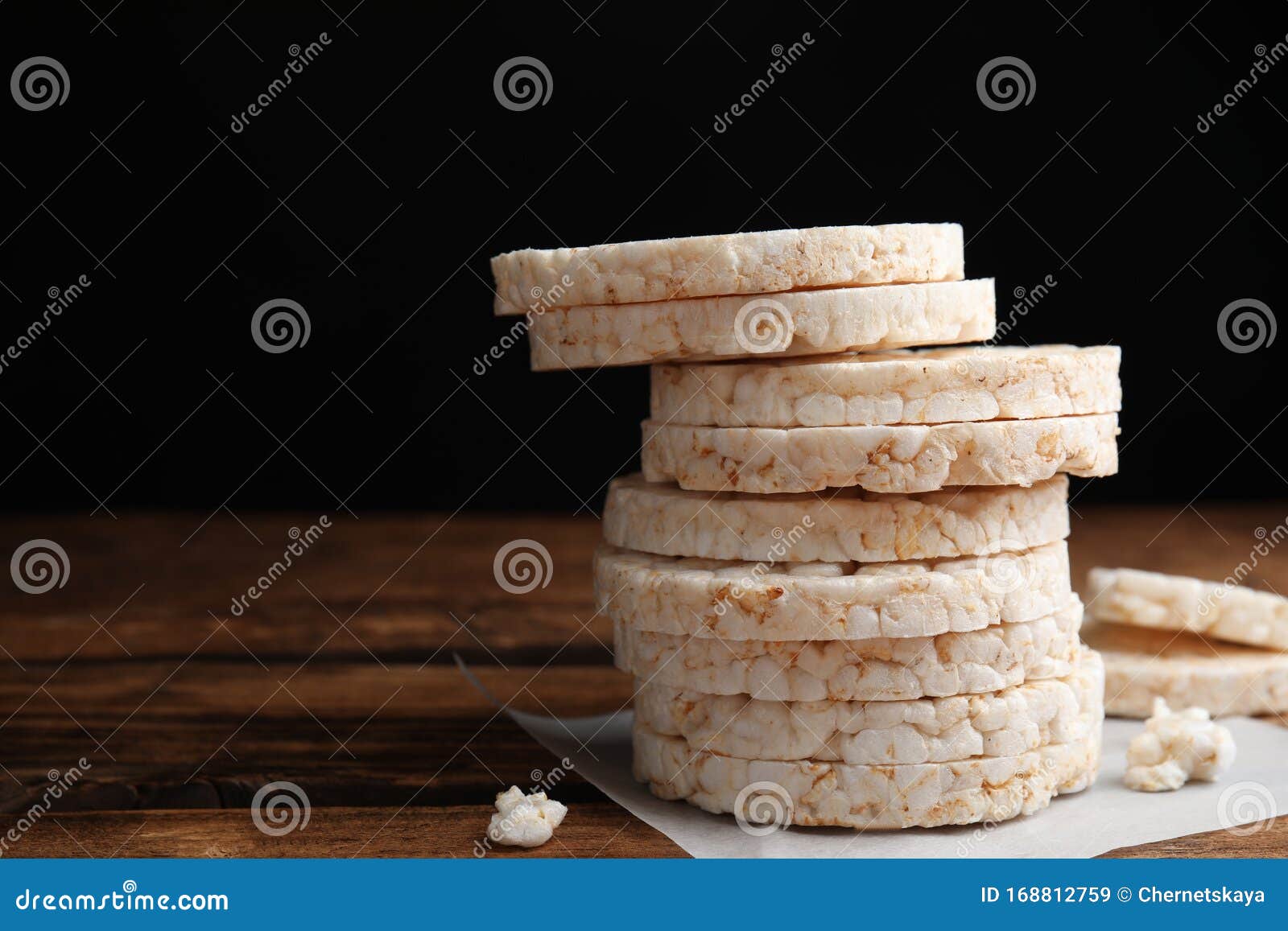 Stack Of Puffed Whole Grain Crispbread. Rice Cake Puffed Rice Texture ...