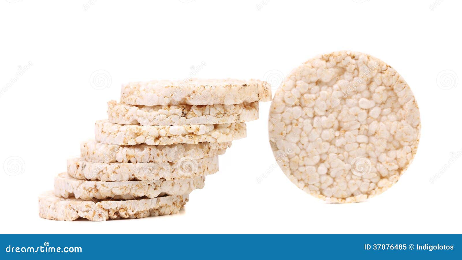 Stack Of Puffed Whole Grain Crispbread. Rice Cake Puffed Rice Texture ...