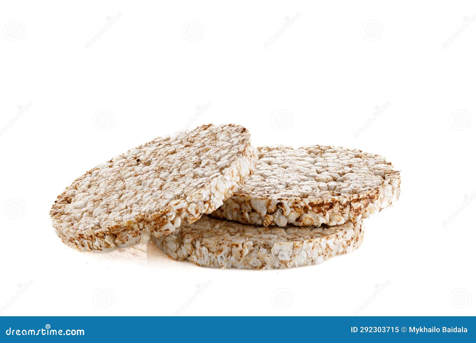 Stack of Puffed Whole Grain Buckwheat Crispbreads Isolated on White ...